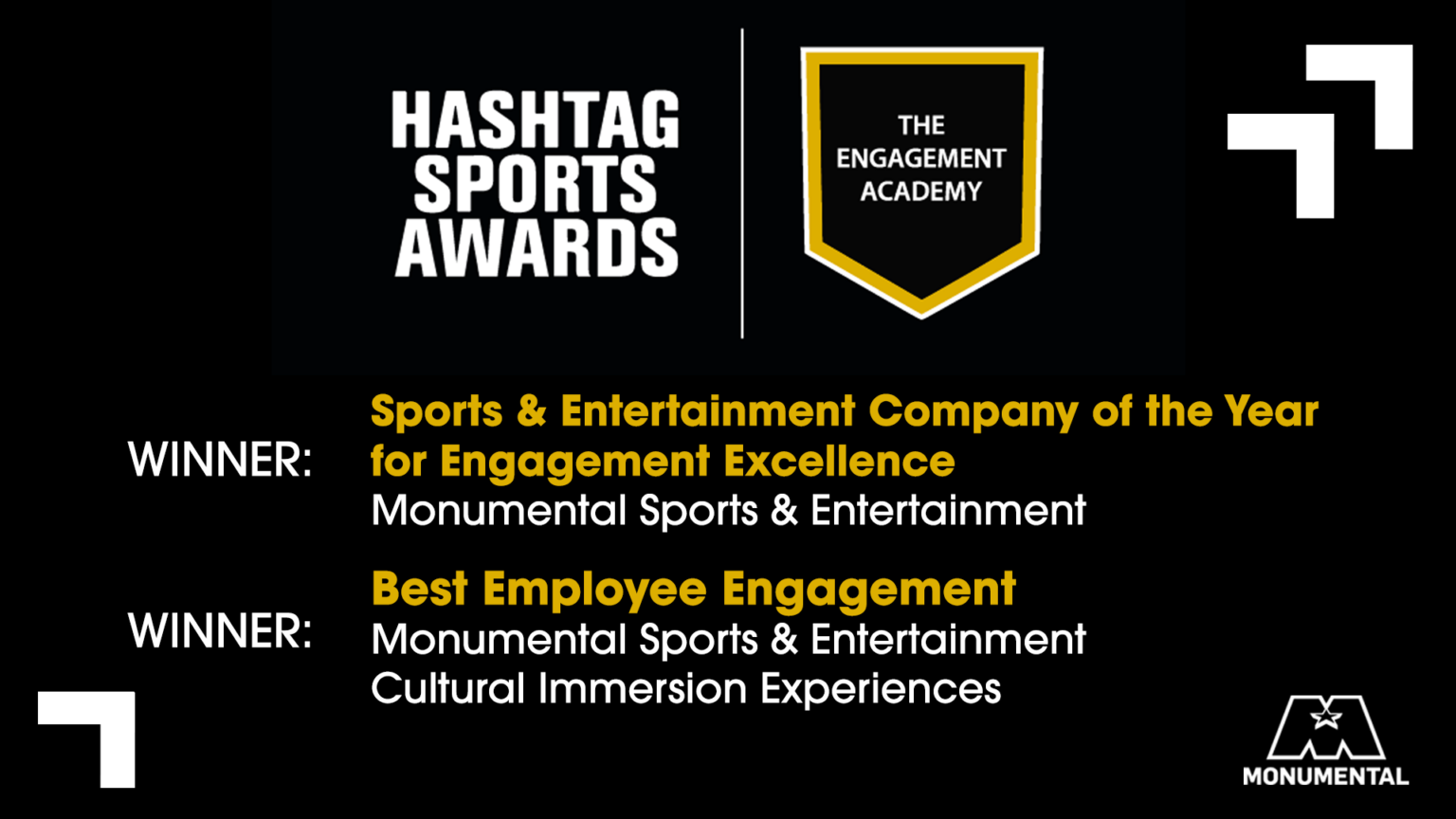 Monumental Sports & Entertainment Honored as the Sports and ...